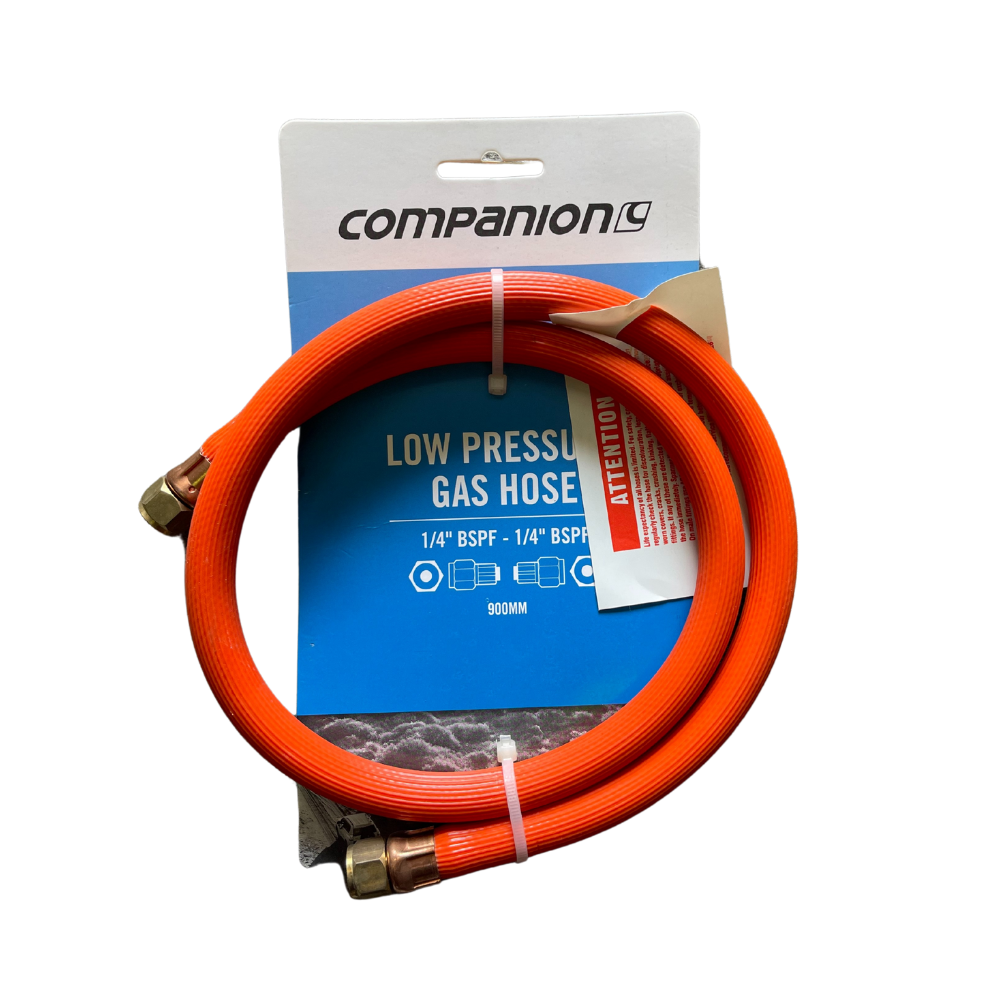 Companion 900mm Low Pressure Gas Hose | 1/4" BSPF to BSPF Connector ...