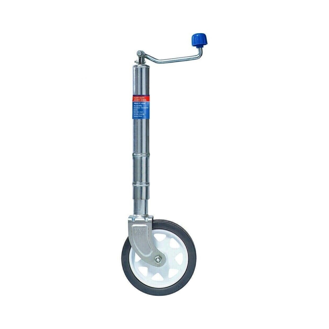 Ark 10 Inch Trailer Premium Jockey Wheel Clamp-on Solid Rubber White ...