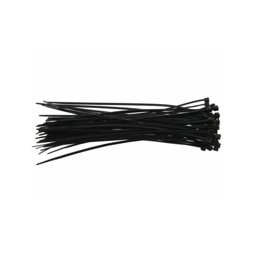 100x Nylon Cable Ties 2.5x100mm UV Resistant | Black Zip Ties 8kg Load ...