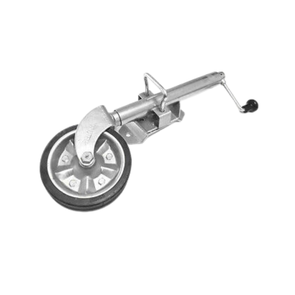 Manutec 8" Solid Rubber Jockey Wheel – Zinc-Plated Swivel Bracket ...