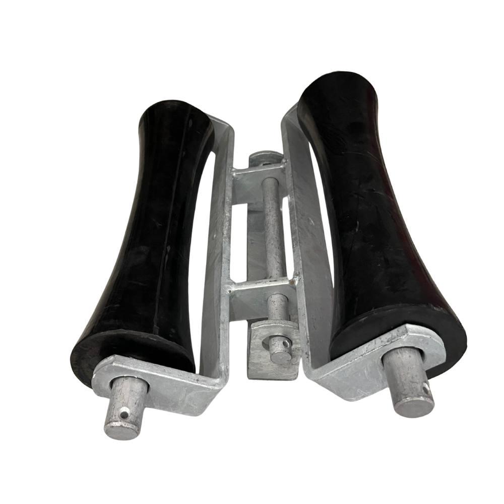 Boat Trailer 12″ Black Dog Bone Roller Kit – Galvanised Double Bracket ...