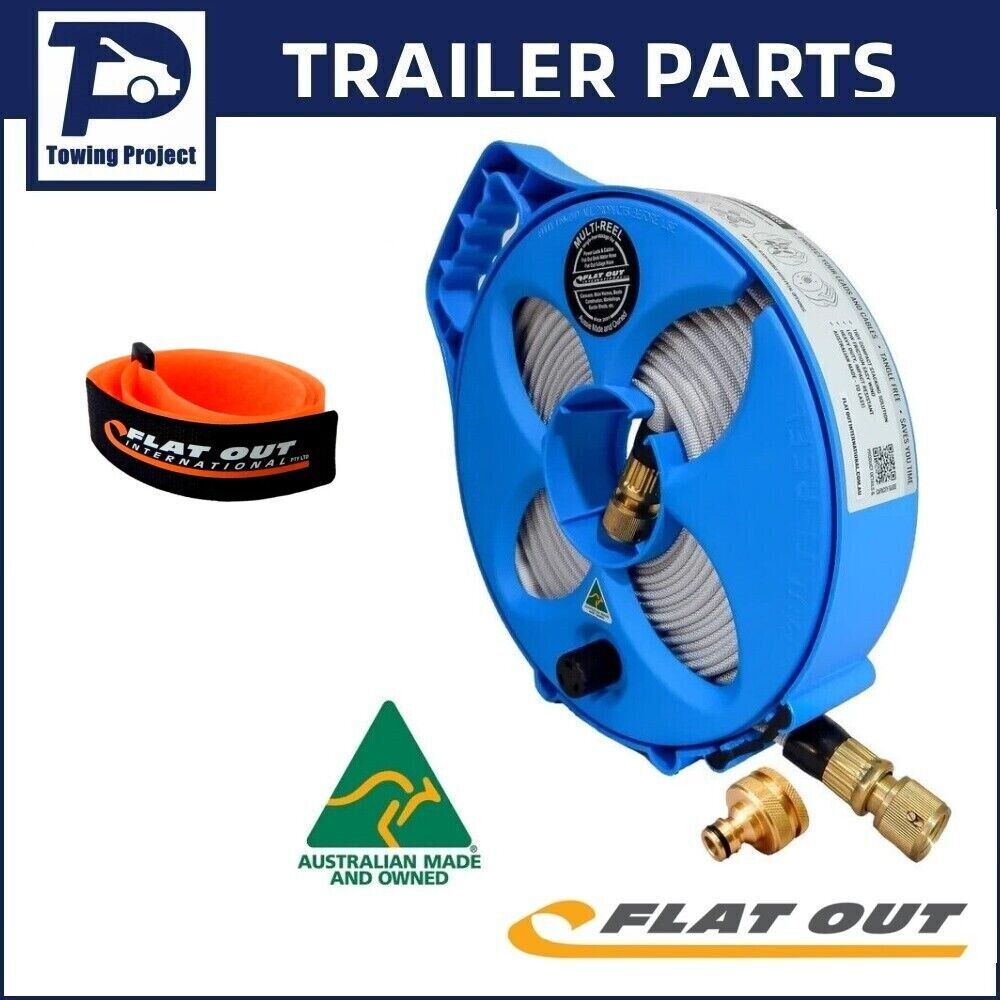 FlatOut 10M Lay Flat Caravan Drinking Water Hose Reel Compact German ...