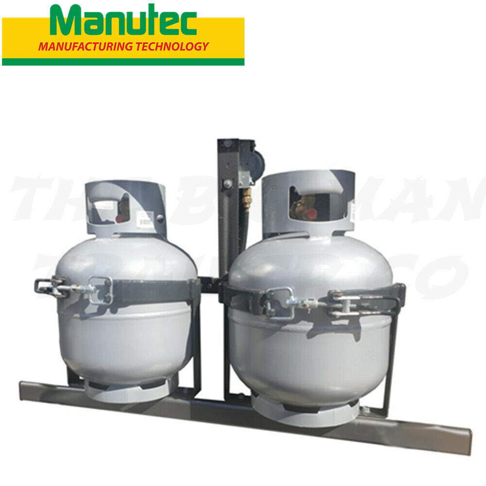 MANUTEC LARGE ADJUSTABLE GAS BOTTLE HOLDER IN-LINE KIT Trailer Caravan ...
