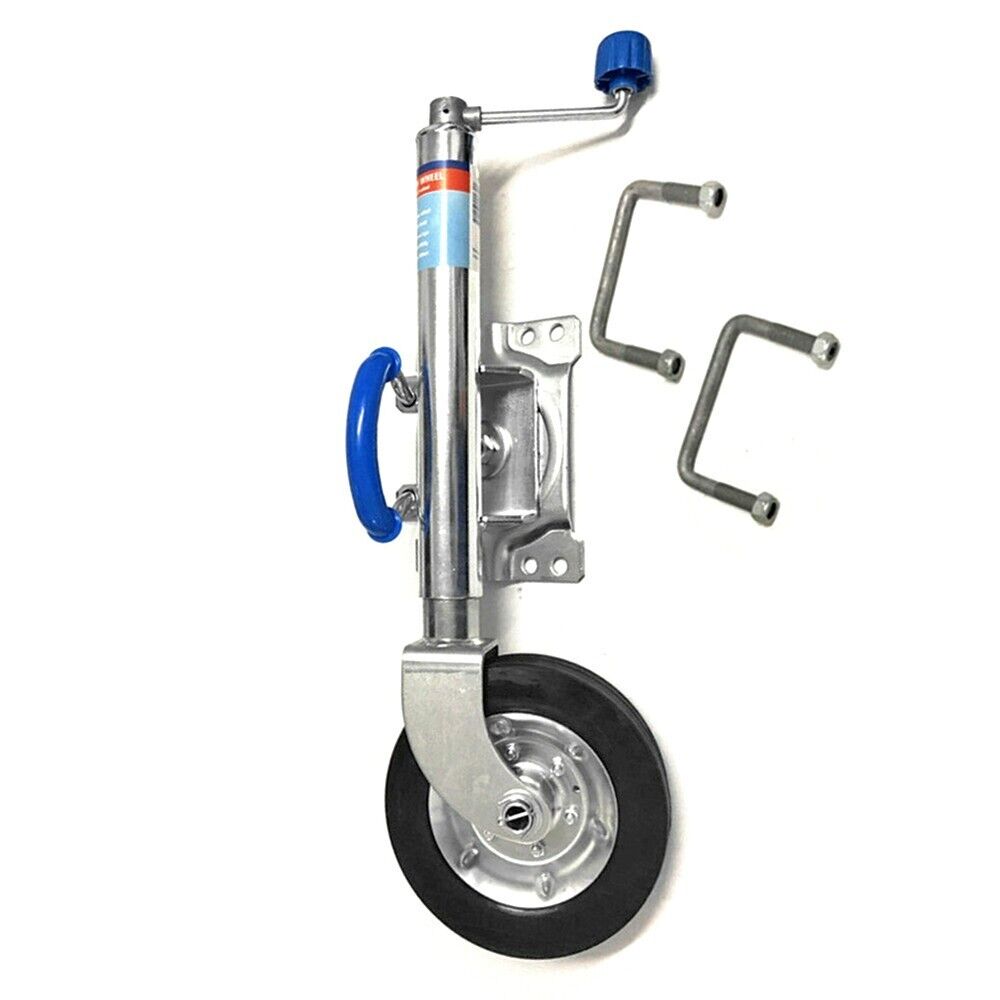 ARK 8" Trailer Jockey Wheel Stand Jack U-bolt Zinc Rubber 350kg rate ...