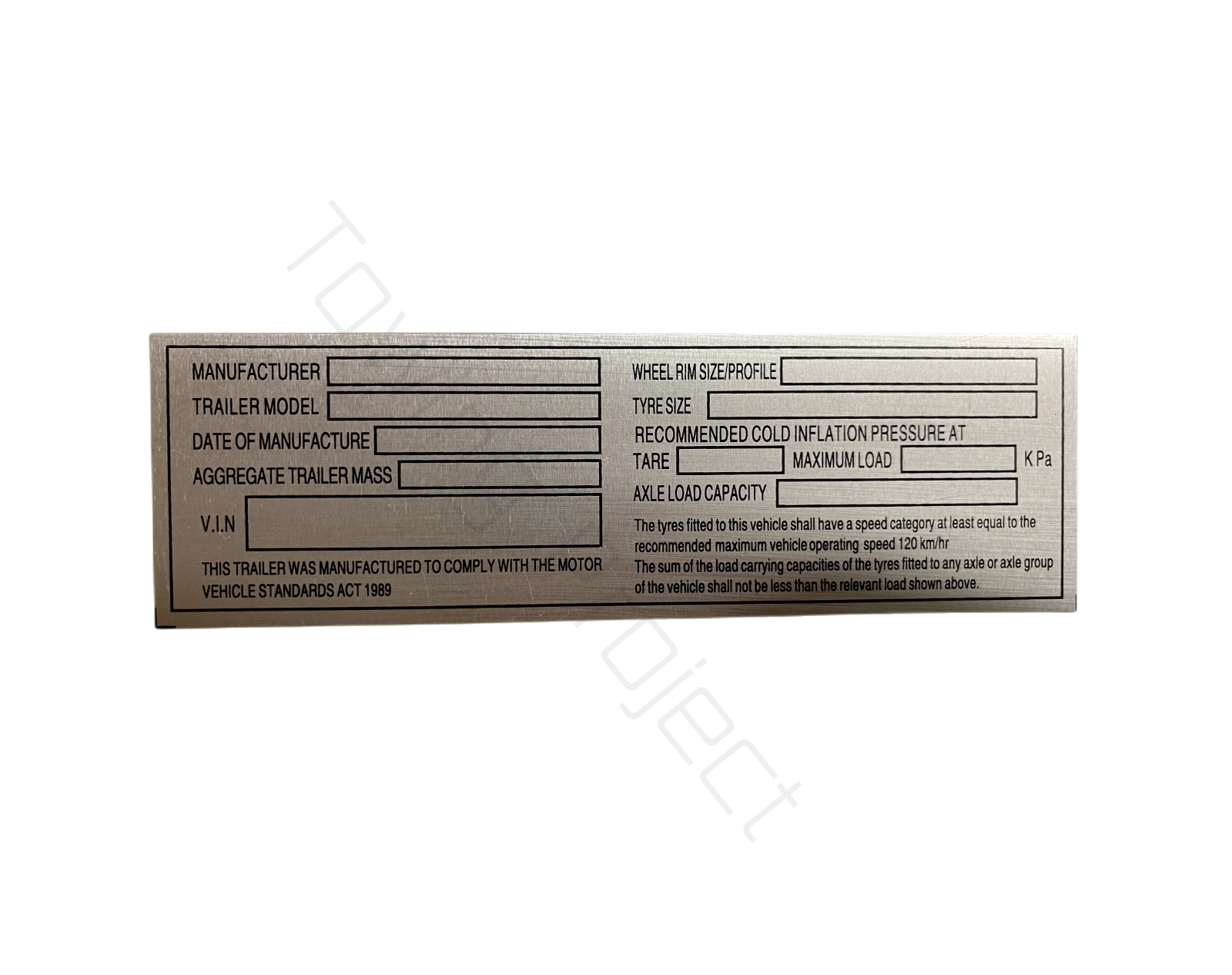 Manutec Blank Vehicle Trailer Caravan Identification Plate Part Black ...