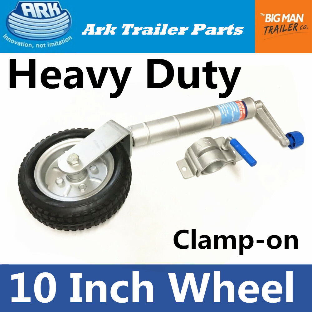 Ark 10" Trailer Heavy Duty Jockey Wheel Clamp on Style Dacromet JW10CHD ...