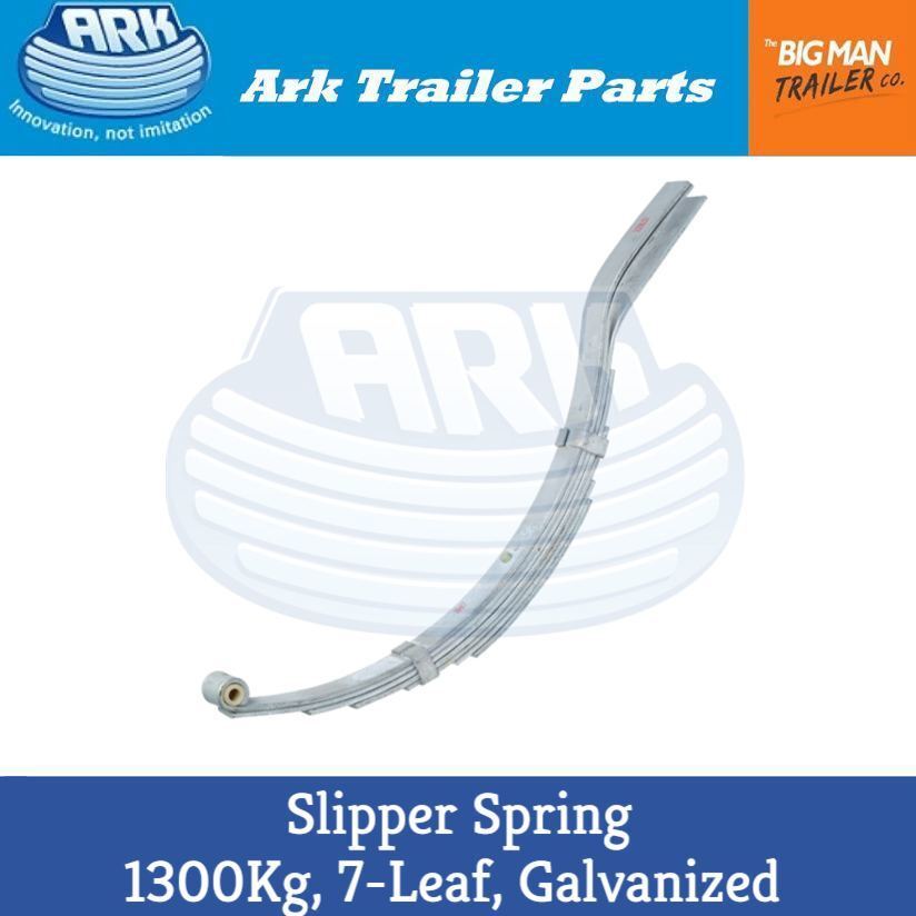 Ark 2x Galvanised 7 Leaf Slipper Leaf Spring 1/2" Nylon Bush 1350KG ...