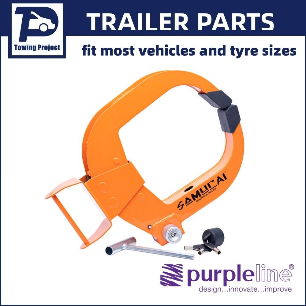 PURPLELINE FULLSTOP SAMURAI CARAVAN TRAILER WHEEL CLAMP FOR MOST TYRE ...
